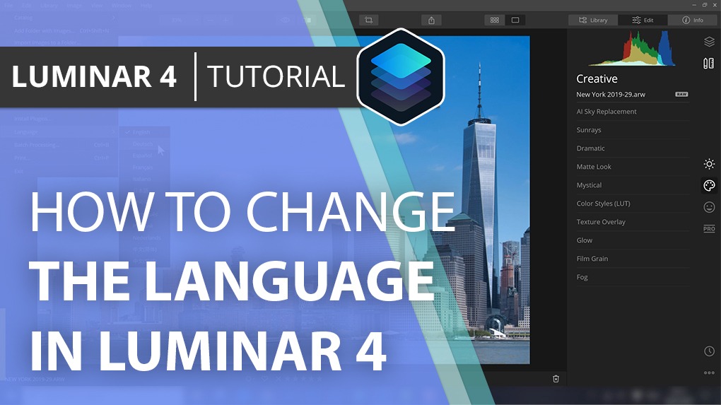 How to Change the Language in Luminar 4 • RAWSTER Photo